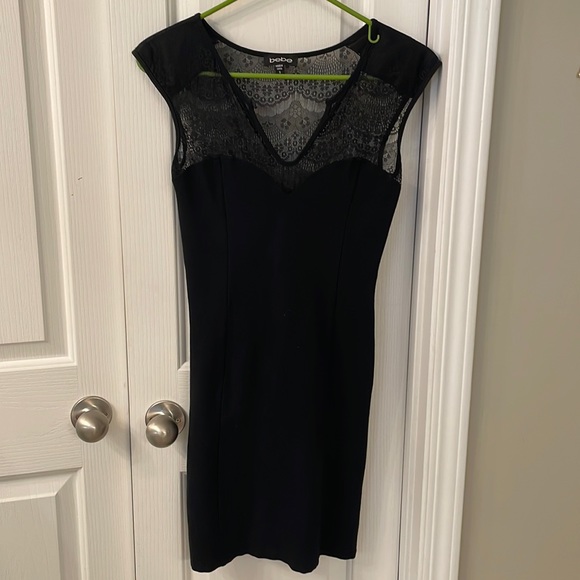 bebe | Dresses | Black Stretch Bebe Mini Dress | Poshmark